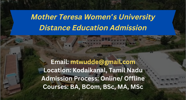 Mother Teresa Womens University - HMT HUNT Admission Guidance 2025